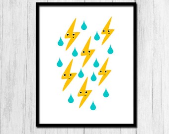 Lightning Bolt Digital Art, Printable - Etsy