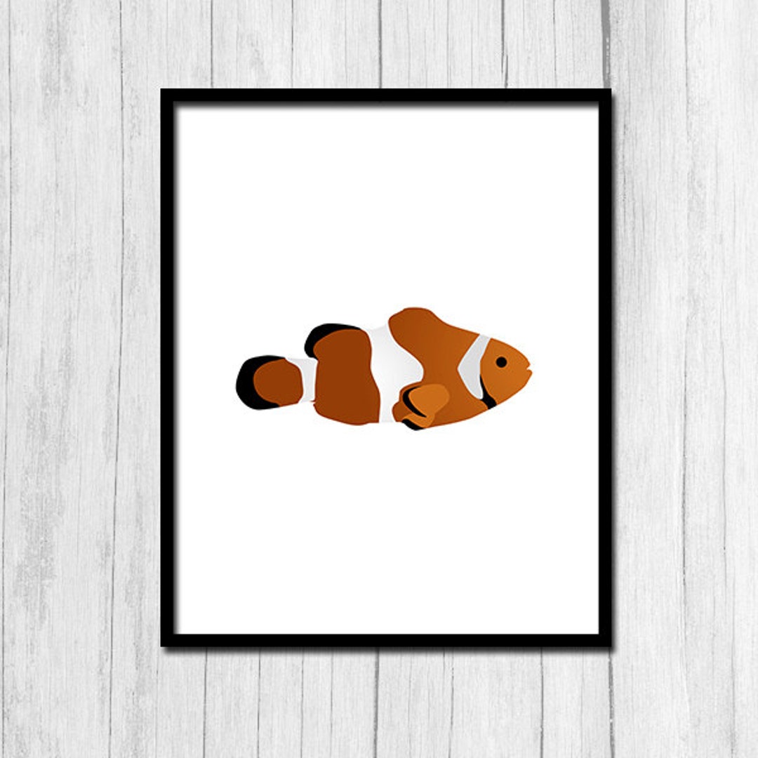 Clownfish Print Digital Download Fish Art Fish Poster Ocean Art ...