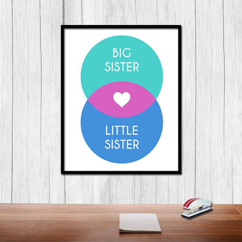 Big Sister Little Sister Print Digital Download Big Sister Art Little ...