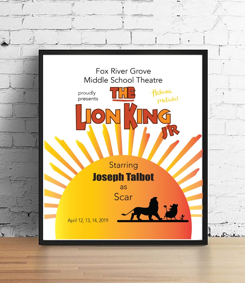 Lion King the Musical Playbill Poster Simba Mufasa | Etsy