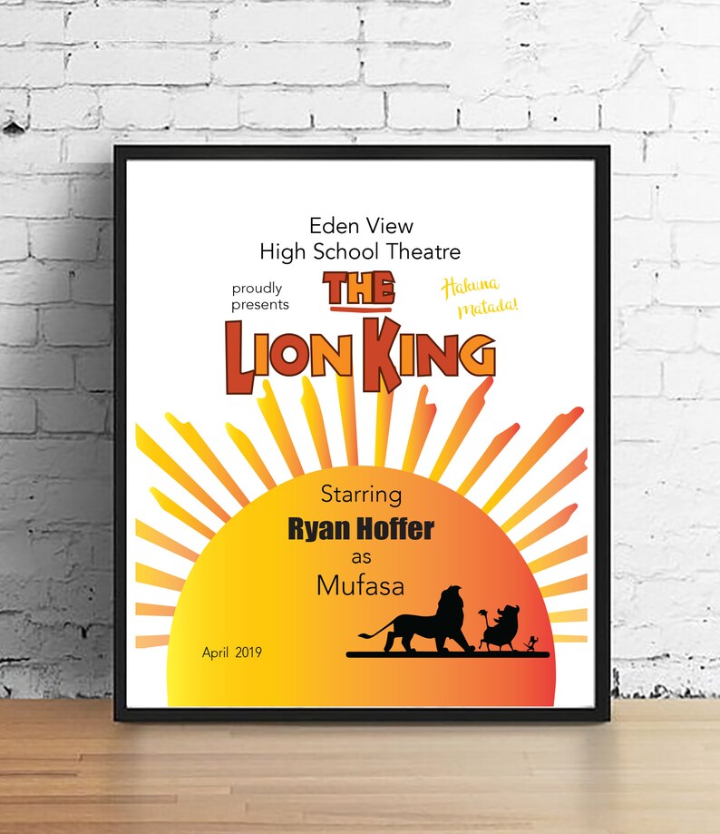 Lion King the Musical Playbill Poster Simba Mufasa | Etsy
