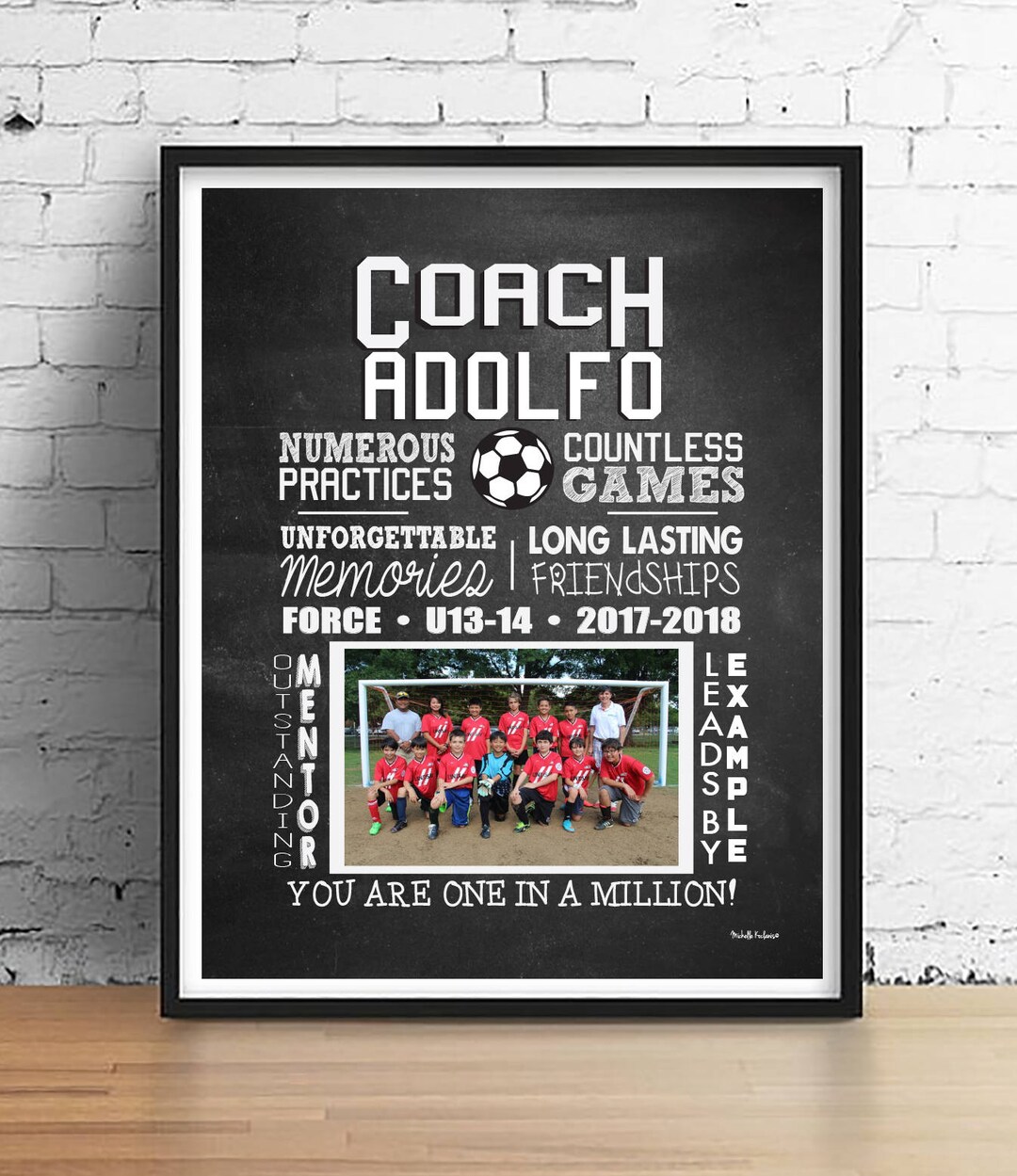 Personalized Sports Coach Gift: Custom Team Photo Art (digital Download ...