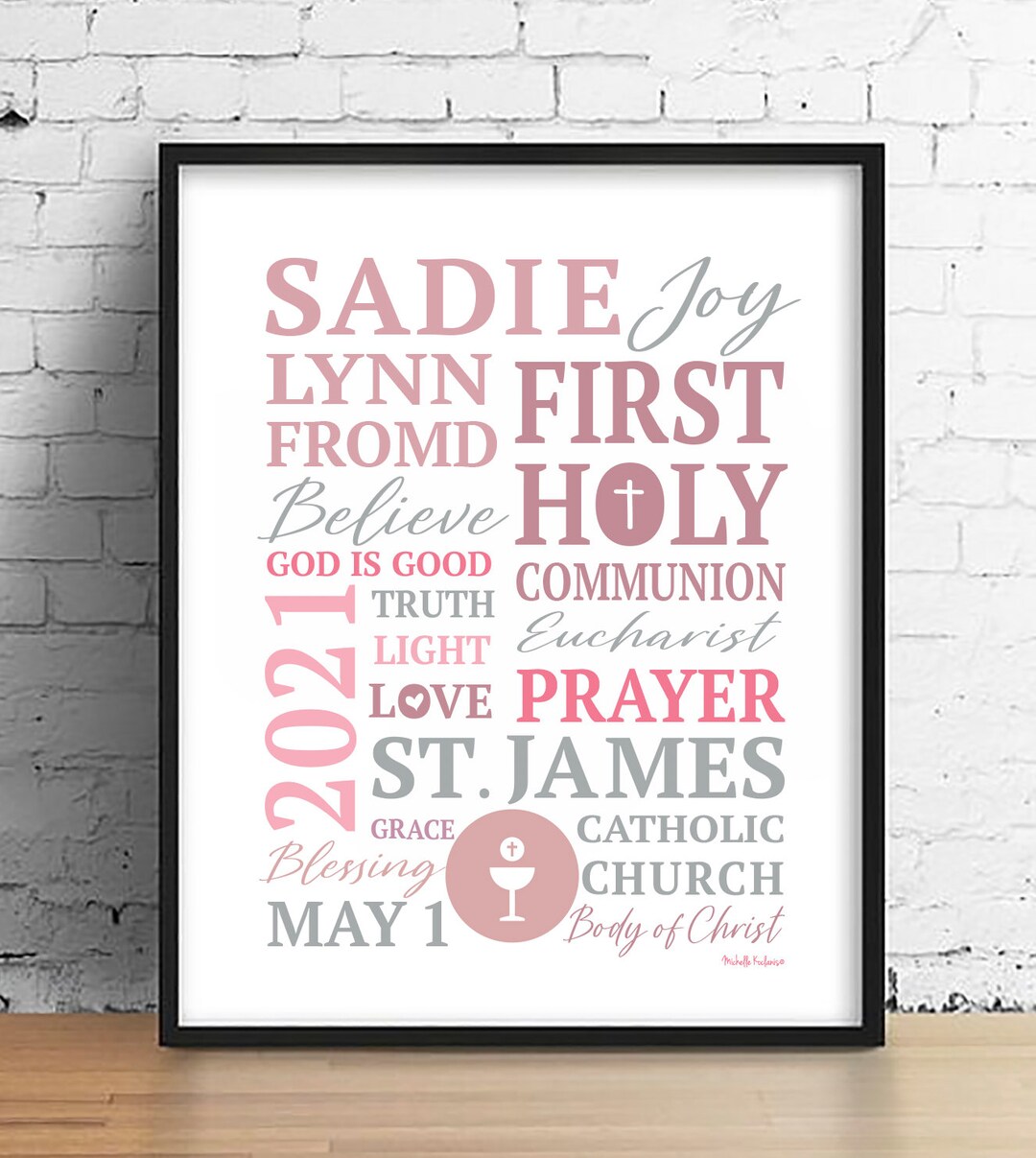 First Holy Communion • Confirmation • Catholic • Baptism Gift Girl ...