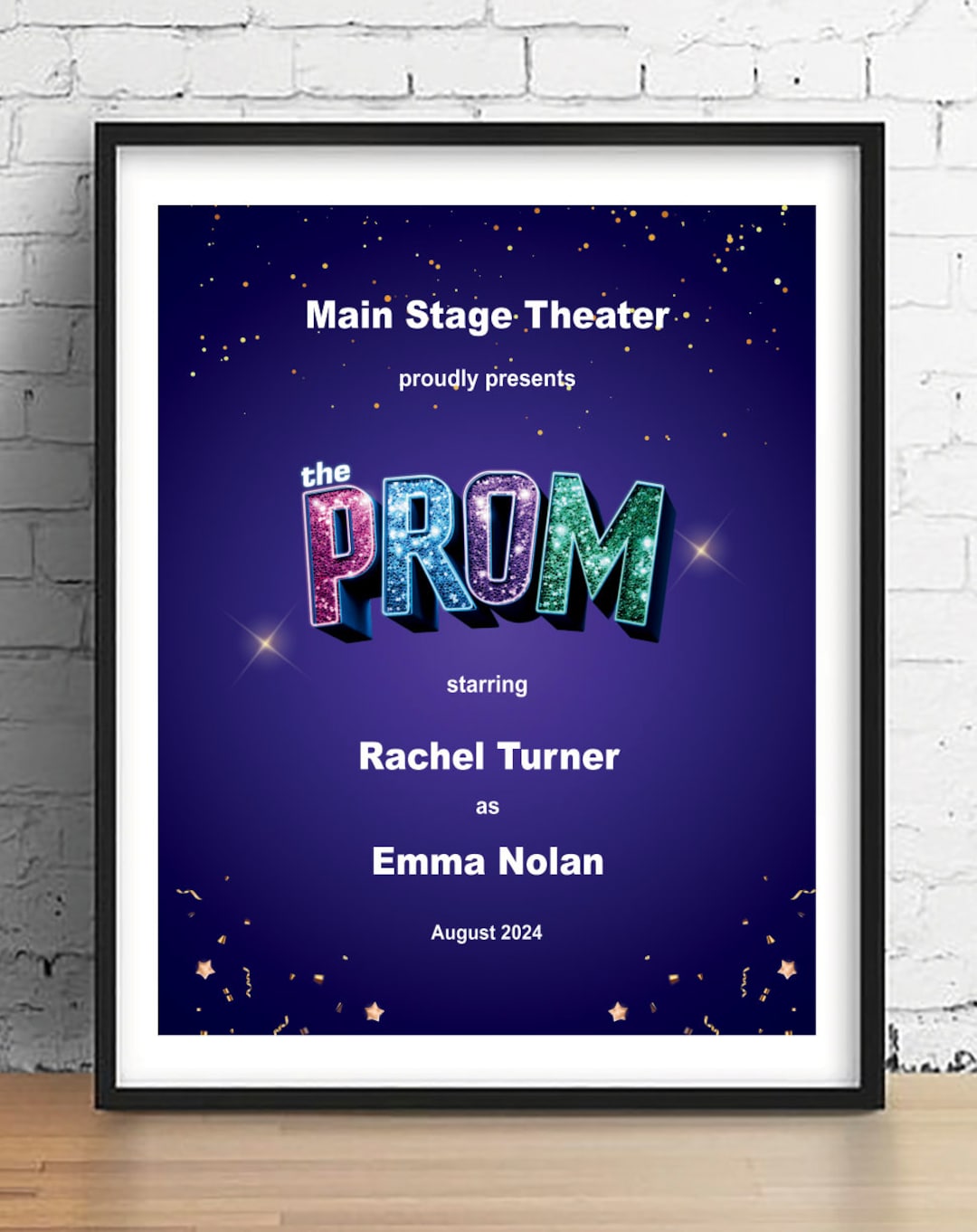 Custom 'the Prom' Playbill Poster: Actor/actress Gift (digital Download ...