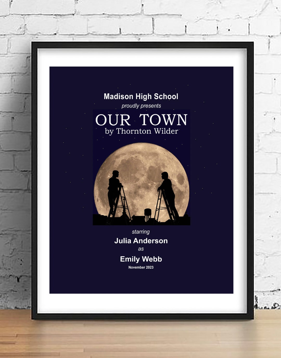 Our Town Play Poster: Custom Theatre Gift (digital Download) - Etsy