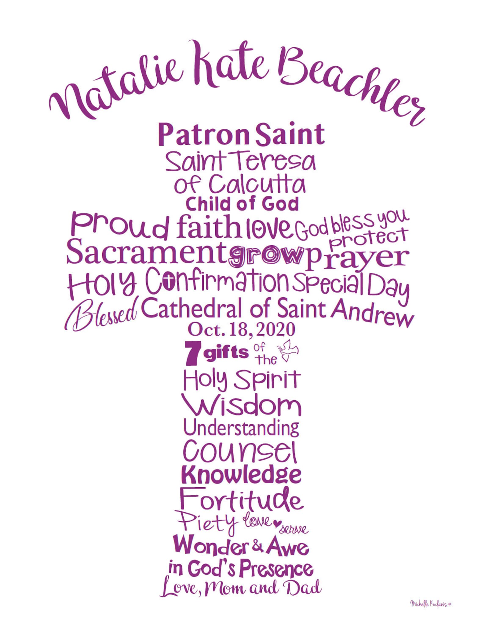 Confirmation Cross Custom Digital Download Confirmation Gift Sponsor ...