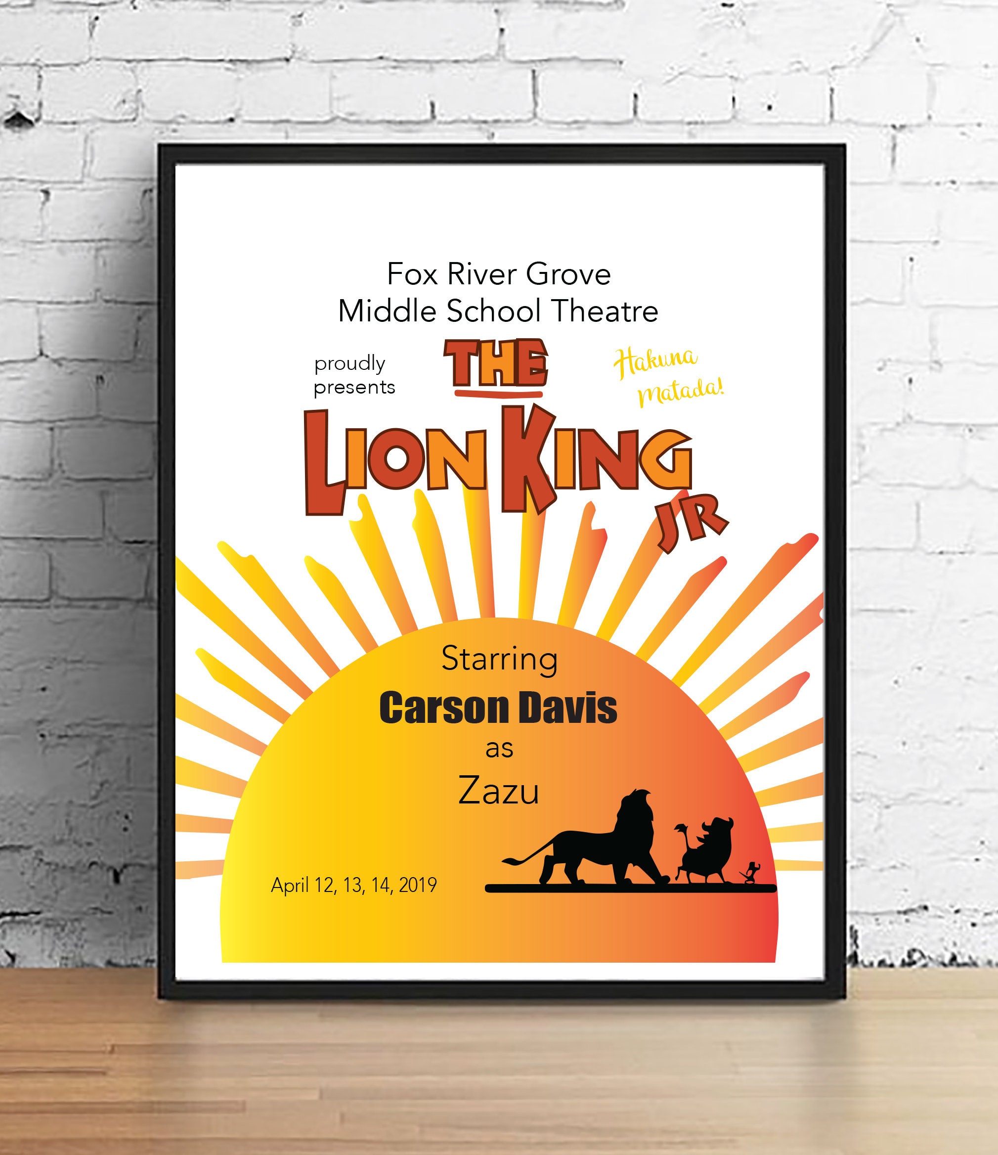 Lion King the Musical Playbill Poster Simba Mufasa | Etsy