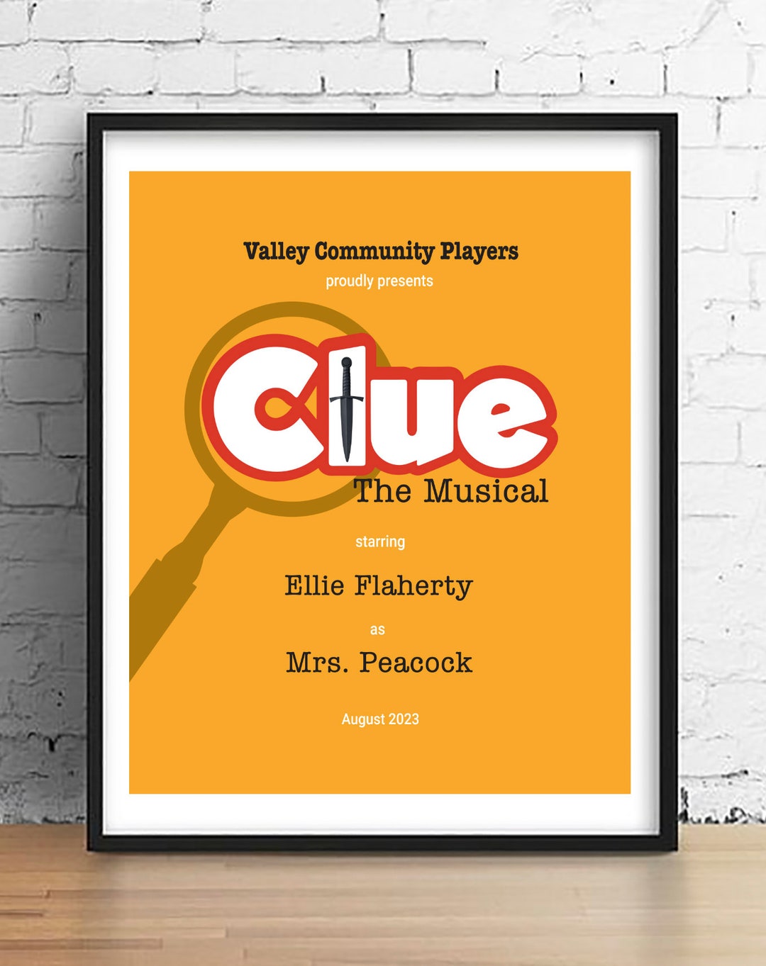 Clue the Musical Playbill Poster: Personalized Theatre Gift (digital ...
