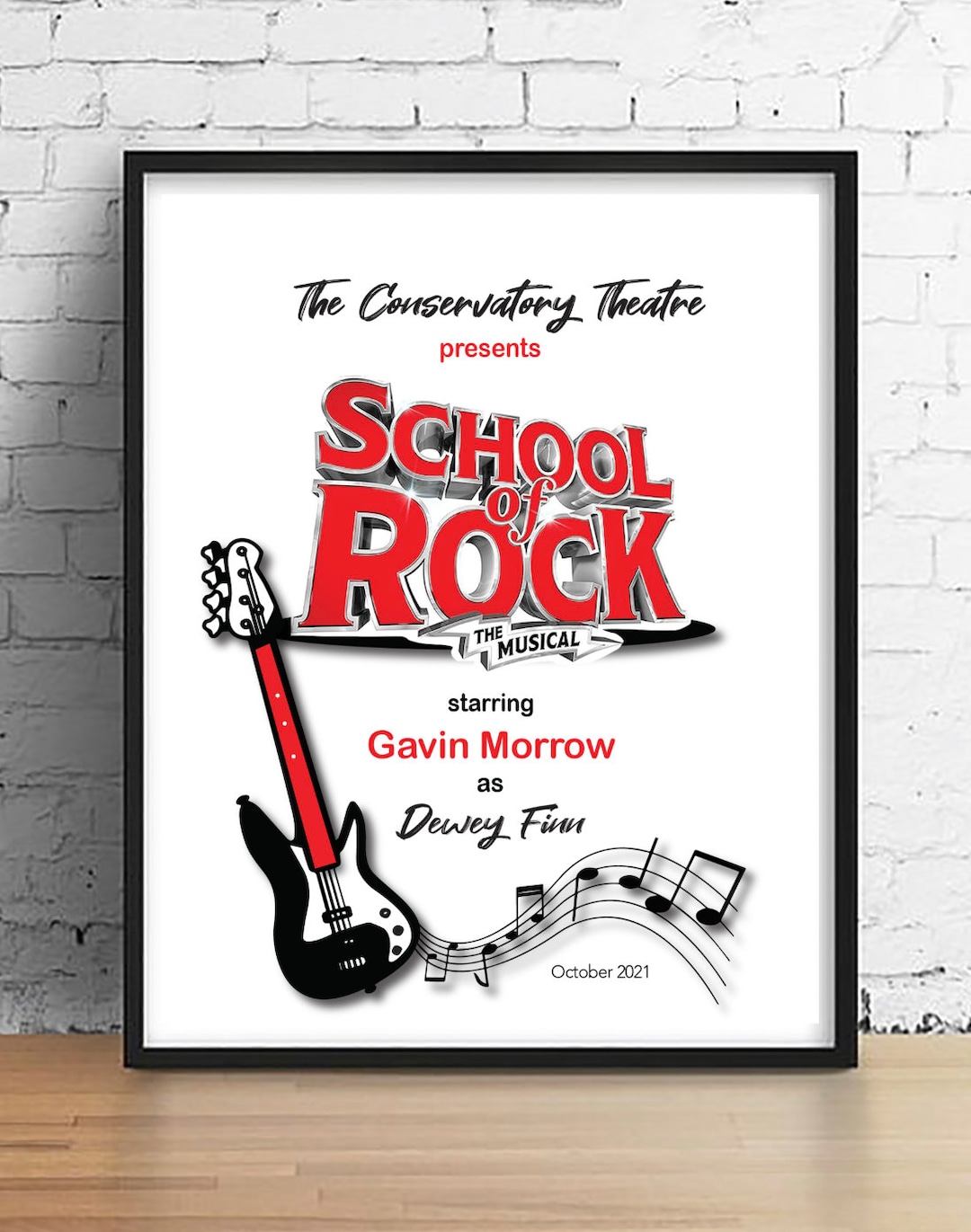 School of Rock Personalized Playbill Poster • Custom Theatre Art ...