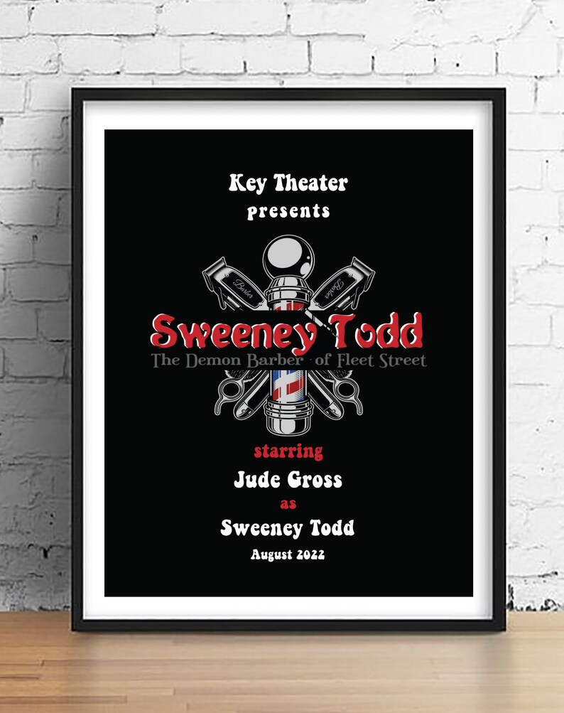 Sweeney Todd Playbill Poster: Personalized Theater Gift (digital ...