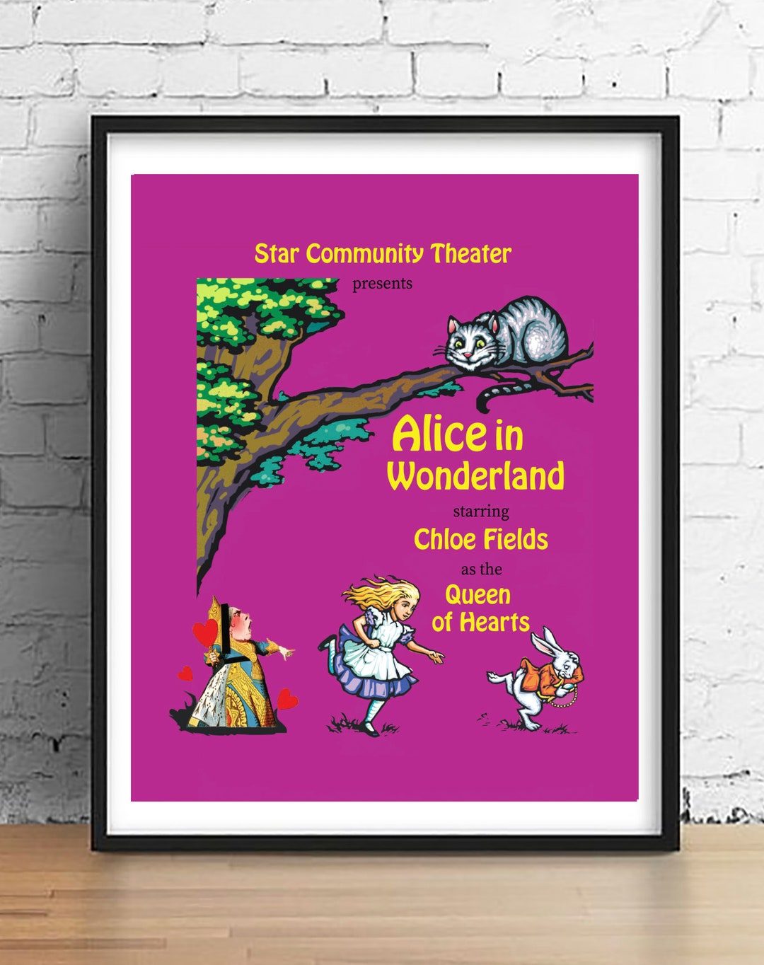 Custom Alice in Wonderland Play Poster: Personalized Theatre Gift ...