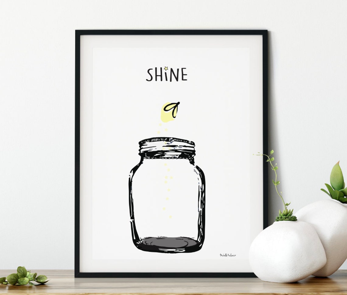 Shine Lightning Bug Inspirational Poster Love Office - Etsy