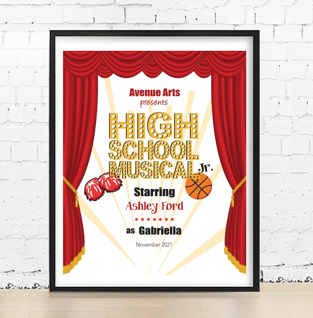 High School Musical Play Gift: Personalized Actor Printable (digital ...