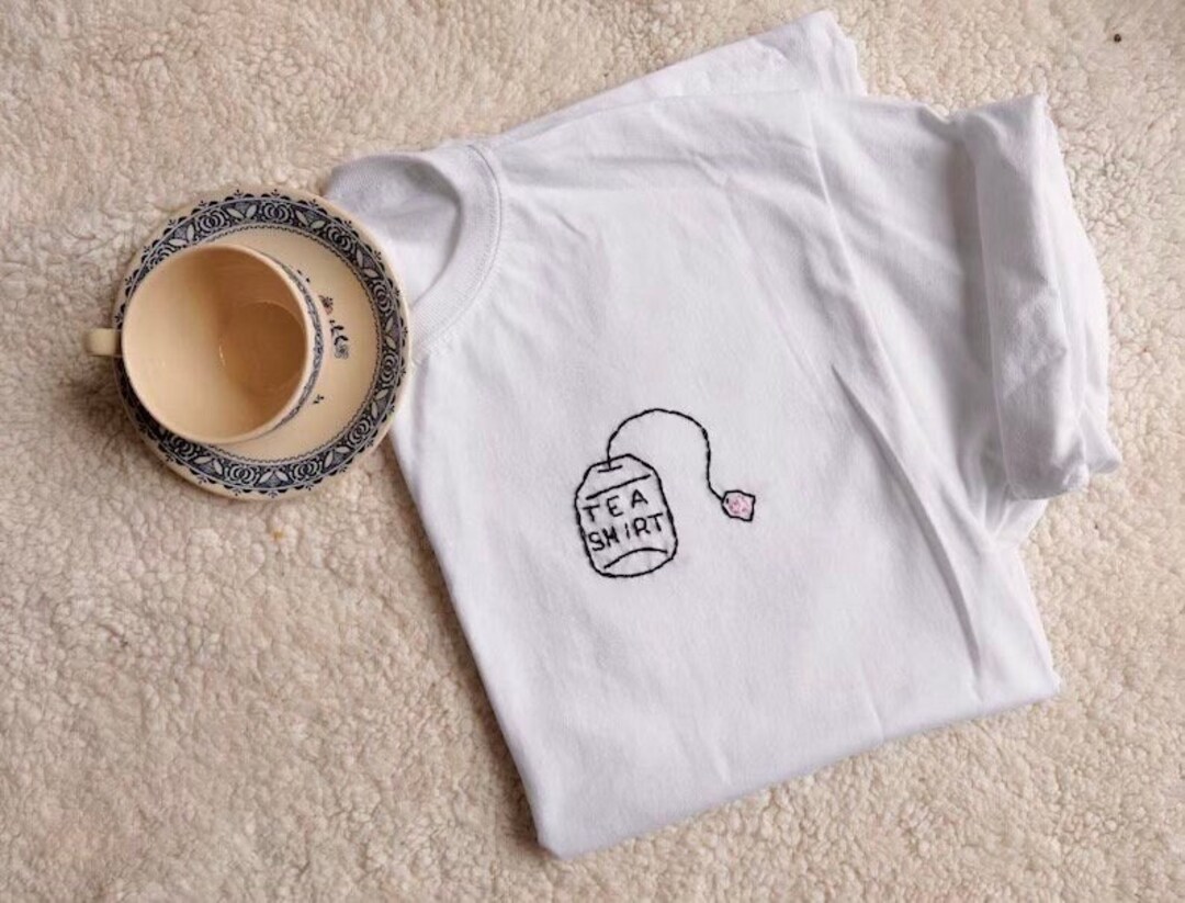 Cute Tea Shirt Embroidery Design Coffee Lover Gift Custom Tea Present ...