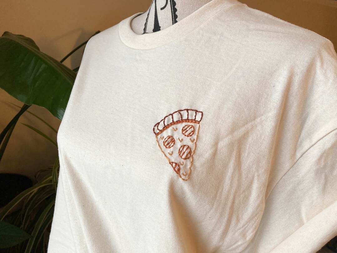 Custom Pizza Embroidery Art, Junk Food Gift for Foodie, Pepperoni Pizza ...