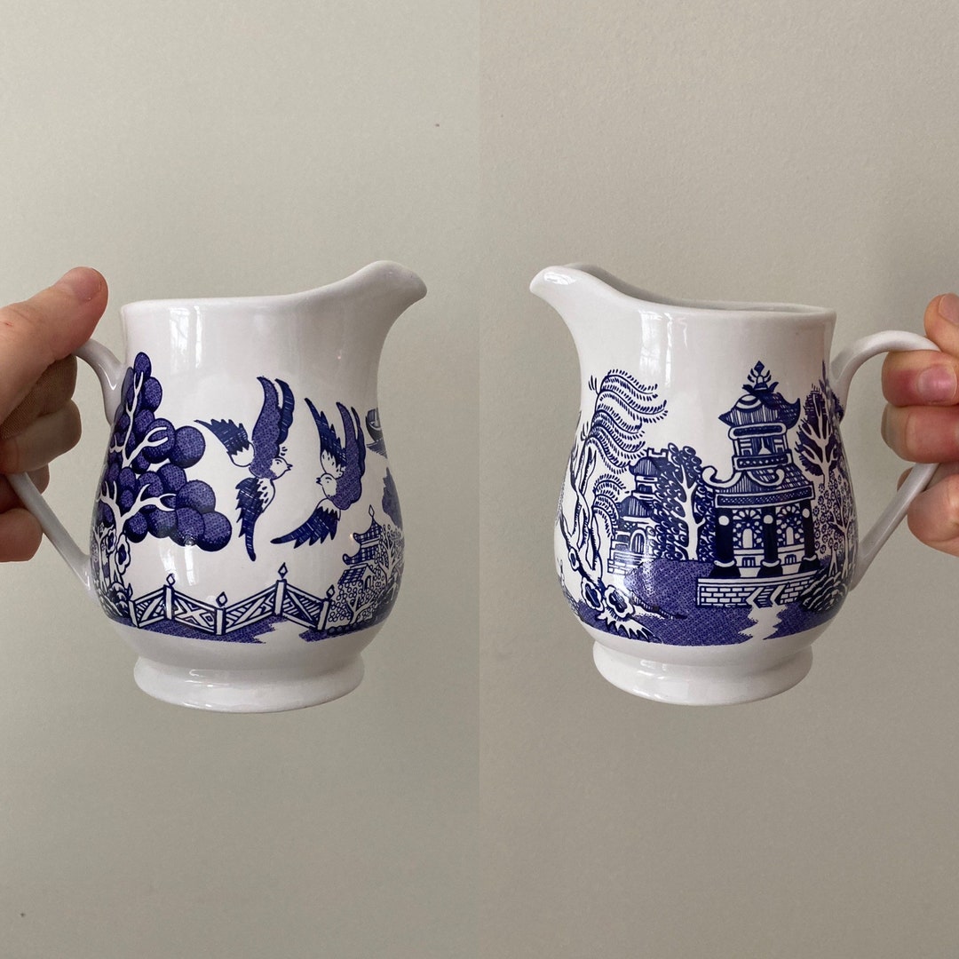 Blue Willow Japanese Ceramic Pitcher Blue and White China Made in ...