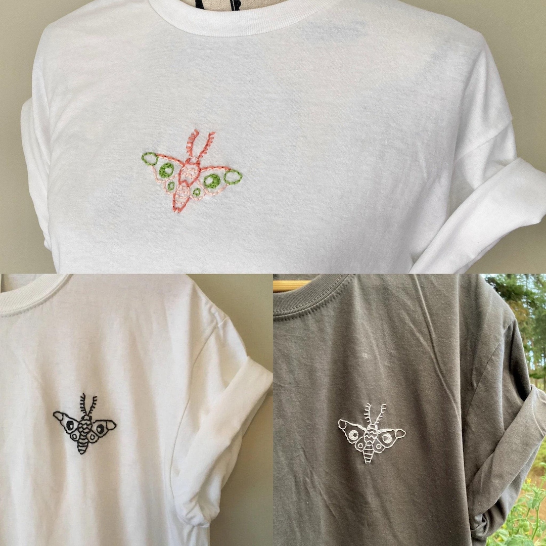Custom Moth Shirt, Luna Moth Embroidery Design, Personalized Moth Gift ...
