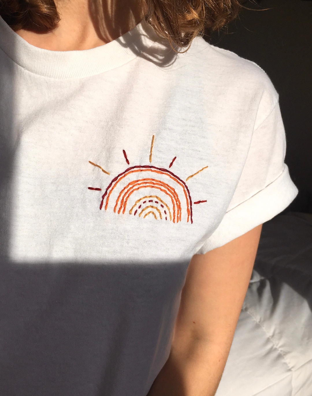 Abstract Sun Embroidery Design Abstract Sunset Embroidery Art - Etsy