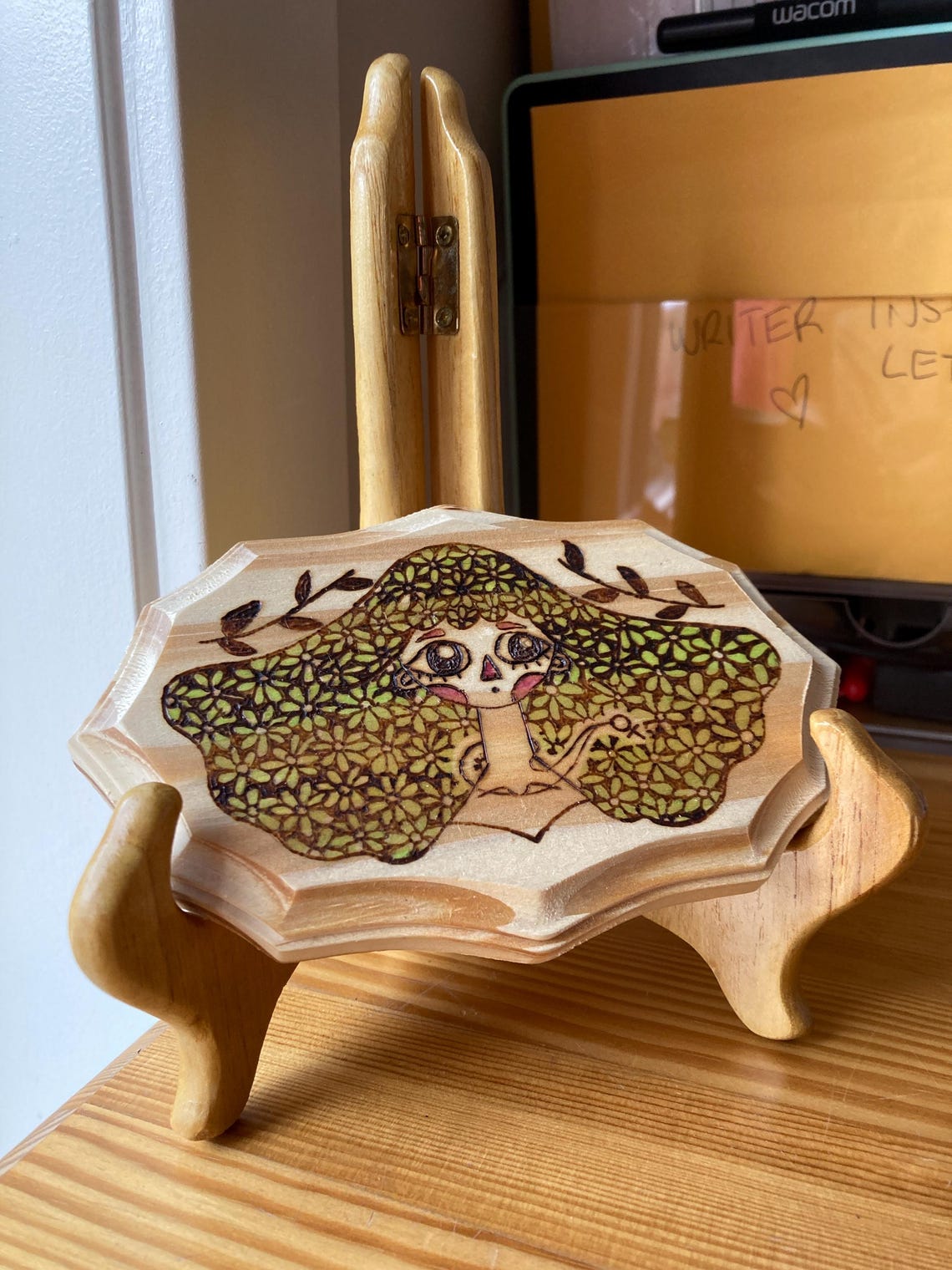 Florabelle, 2021 | Pyrography Wood Burning Art, Painted Wooden Wall ...