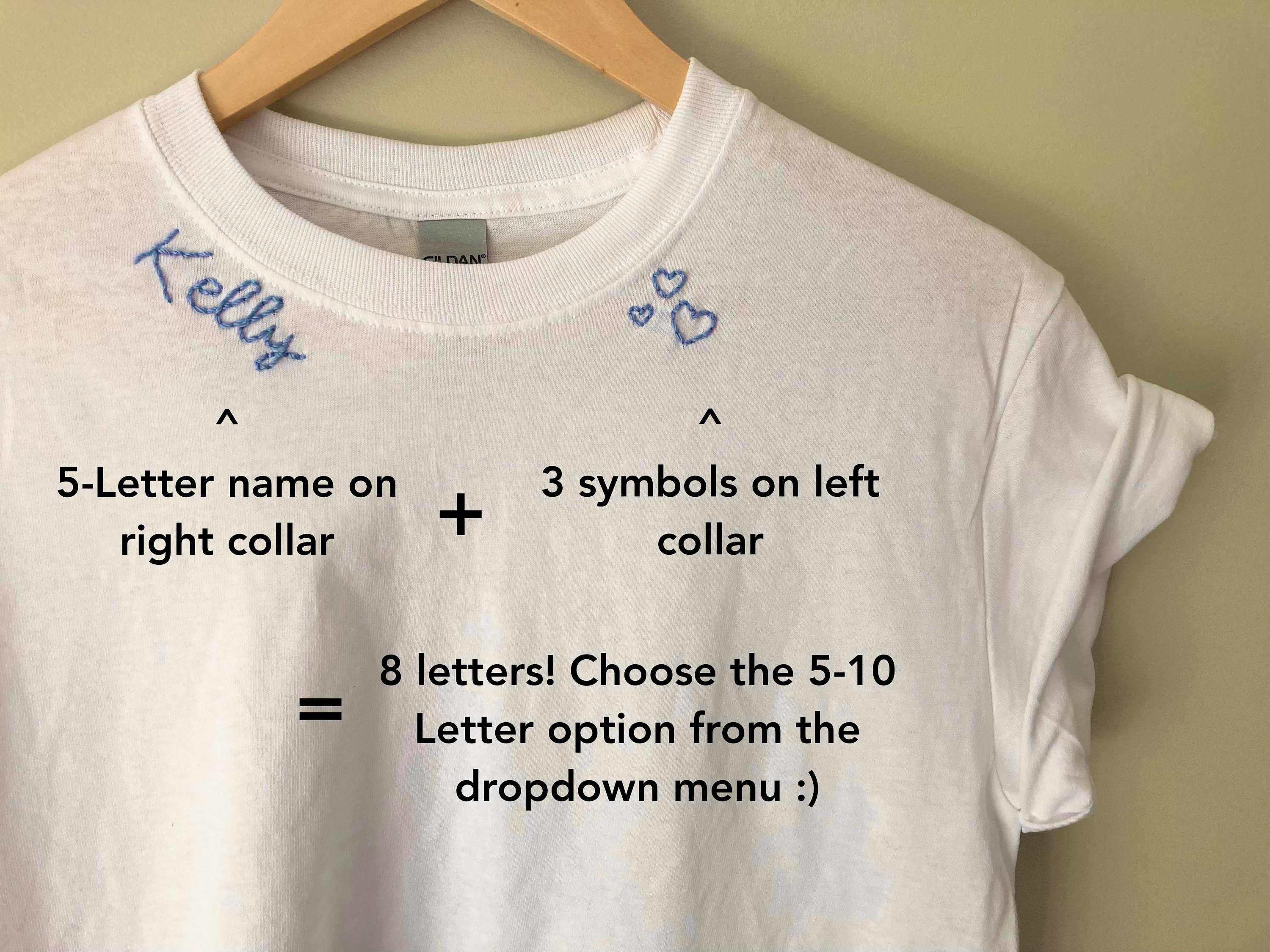 CUSTOM EMBROIDERED COLLAR / personalized embroidered shirt | Etsy