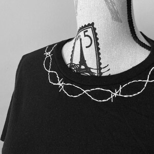 Custom Barb Wire Shirt Collar Embroidered Neckline Embroidery Hand ...