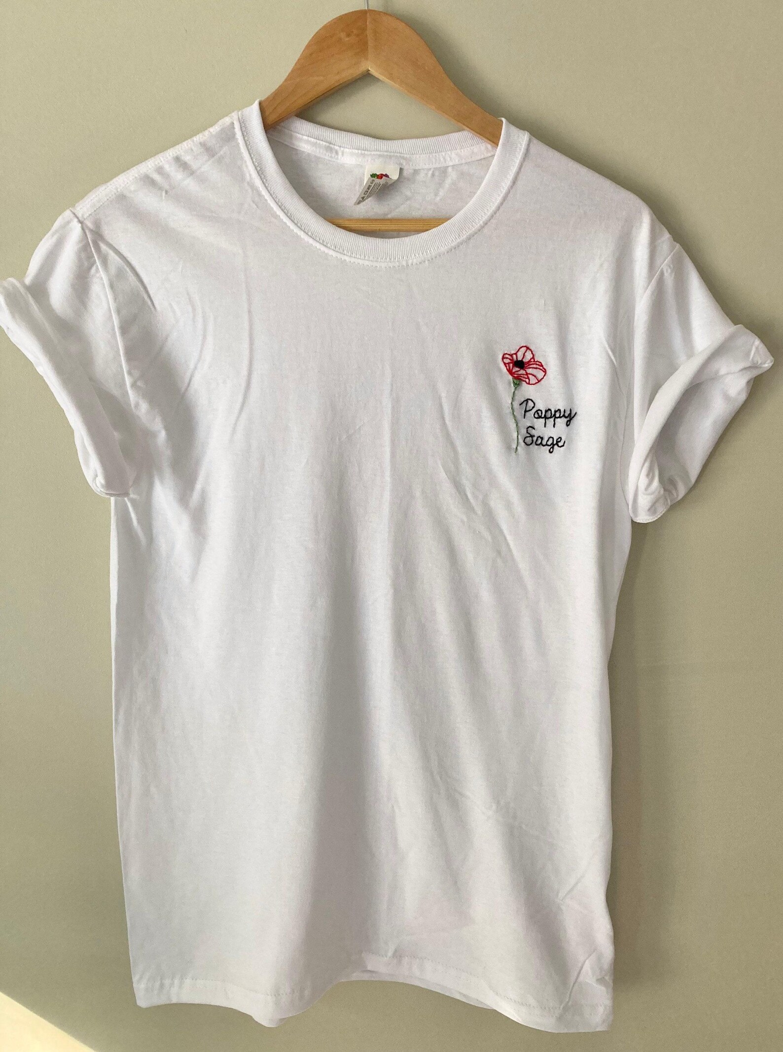 Poppy Flower Embroidery Design, Minimal Flower Shirt, Custom ...