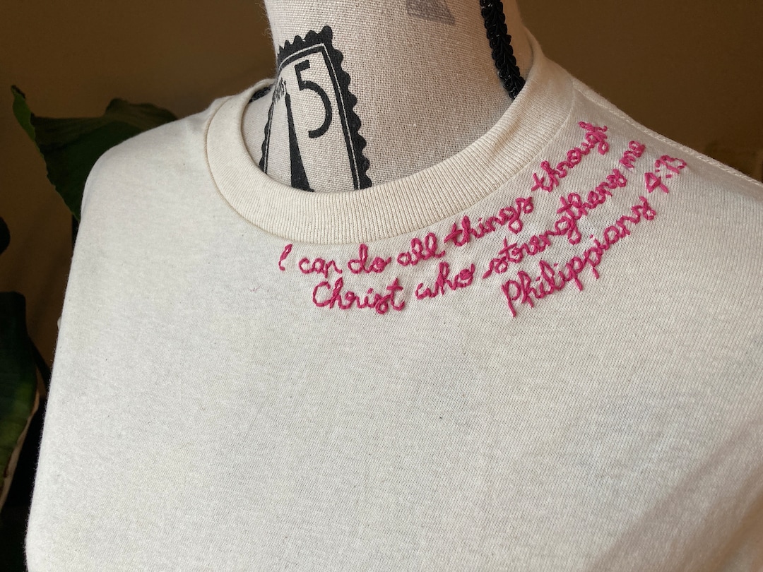 Bible Quote Embroidery Christian Gift for Christian Shirt Scripture ...