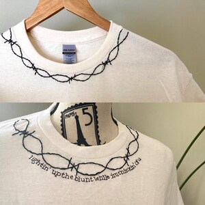 Custom Barb Wire Shirt Collar Embroidered Neckline Embroidery Hand ...