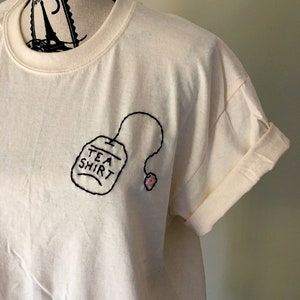 Cute Tea Shirt Embroidery Design Coffee Lover Gift Custom Tea - Etsy