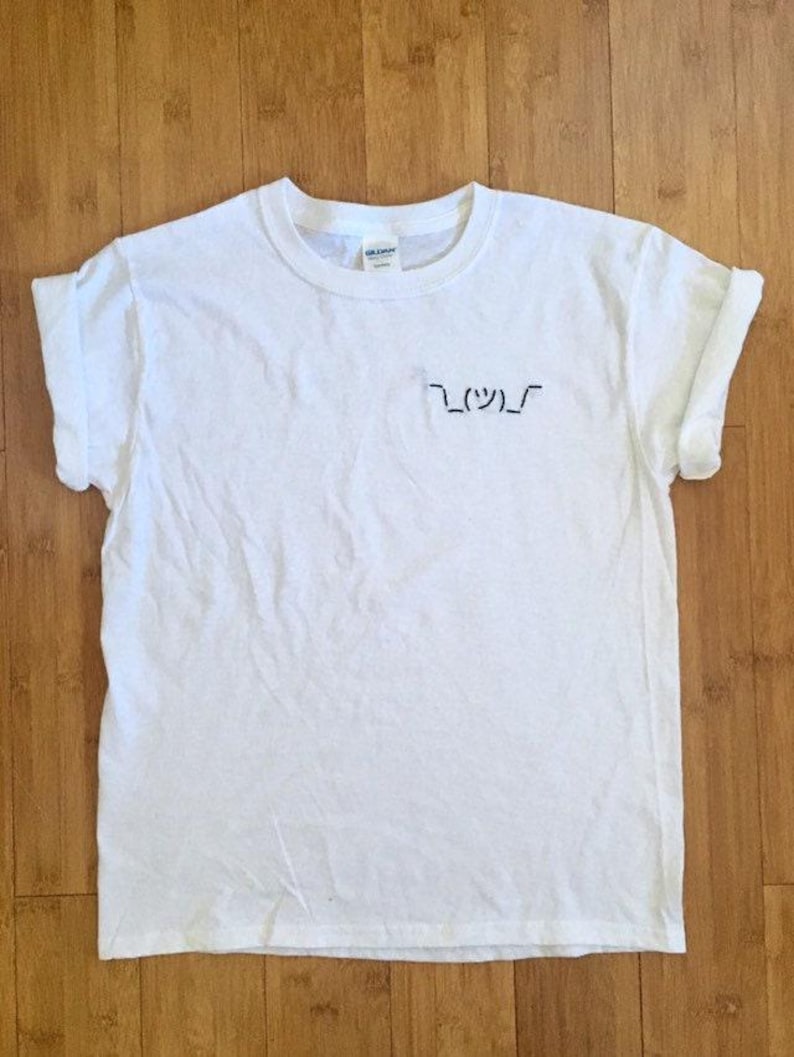 Shrug Emoticon (ツ) Tee, Shrugging Emoji Gift for Meme Lover, Whatever ...