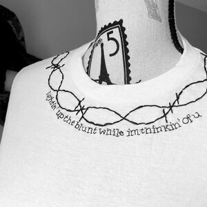 Custom Barb Wire Shirt Collar Embroidered Neckline Embroidery Hand ...
