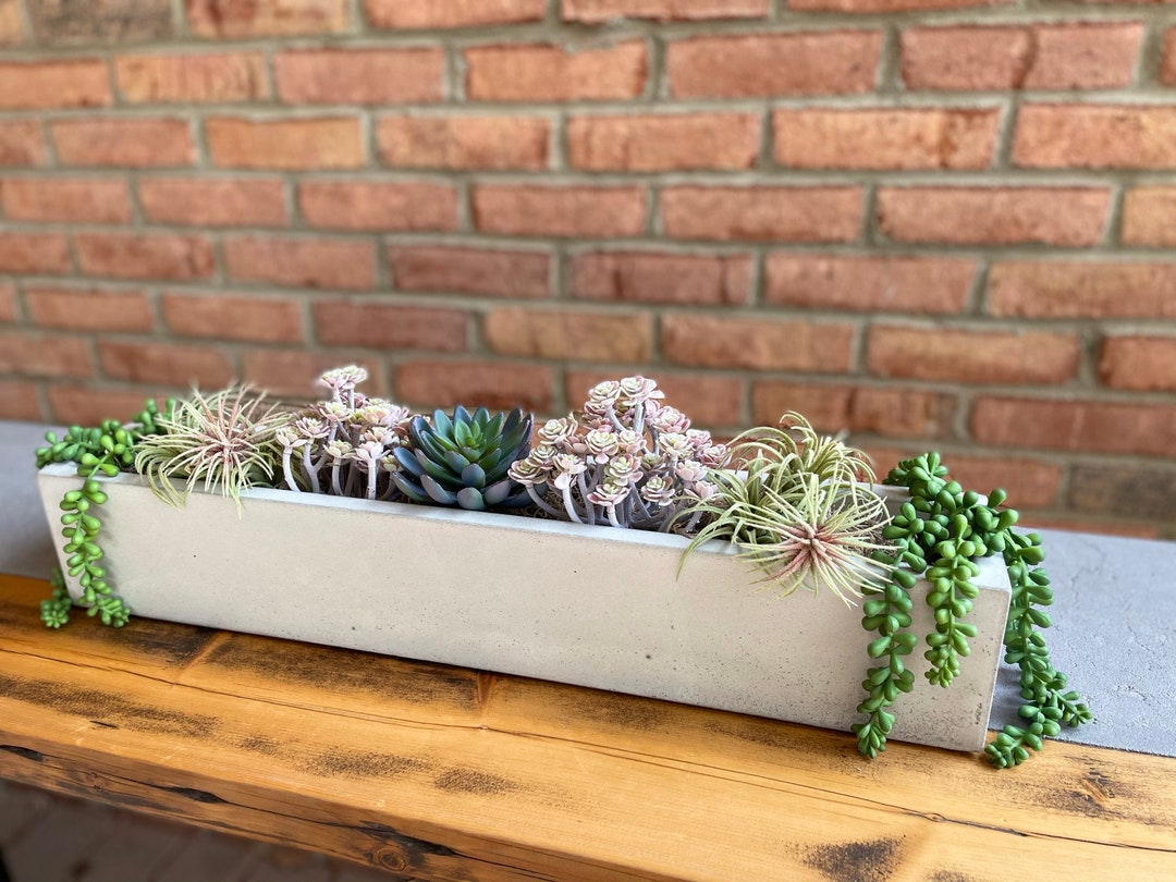 Trough Centerpiece Planter / Concrete / Dining Table / Gift ...