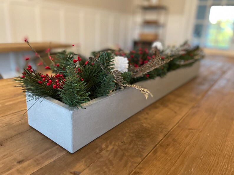 Trough Centerpiece Planter / Concrete / Dining Table Decor / Gifts ...