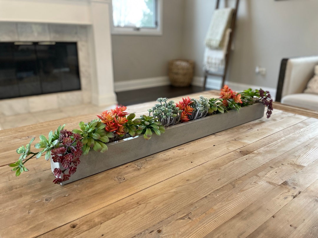 Trough Centerpiece Planter / Concrete / Dining Table Decor / Gift ...