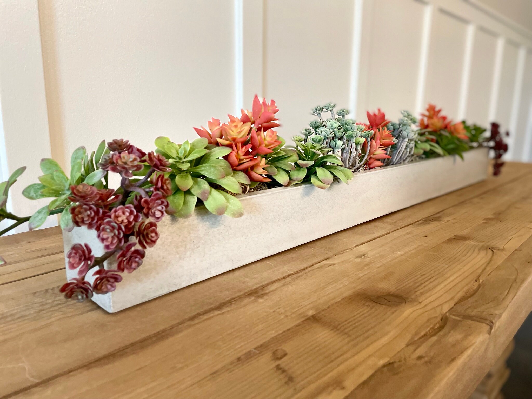 Trough Centerpiece Planter / Concrete / Dining Table Decor / Gift ...