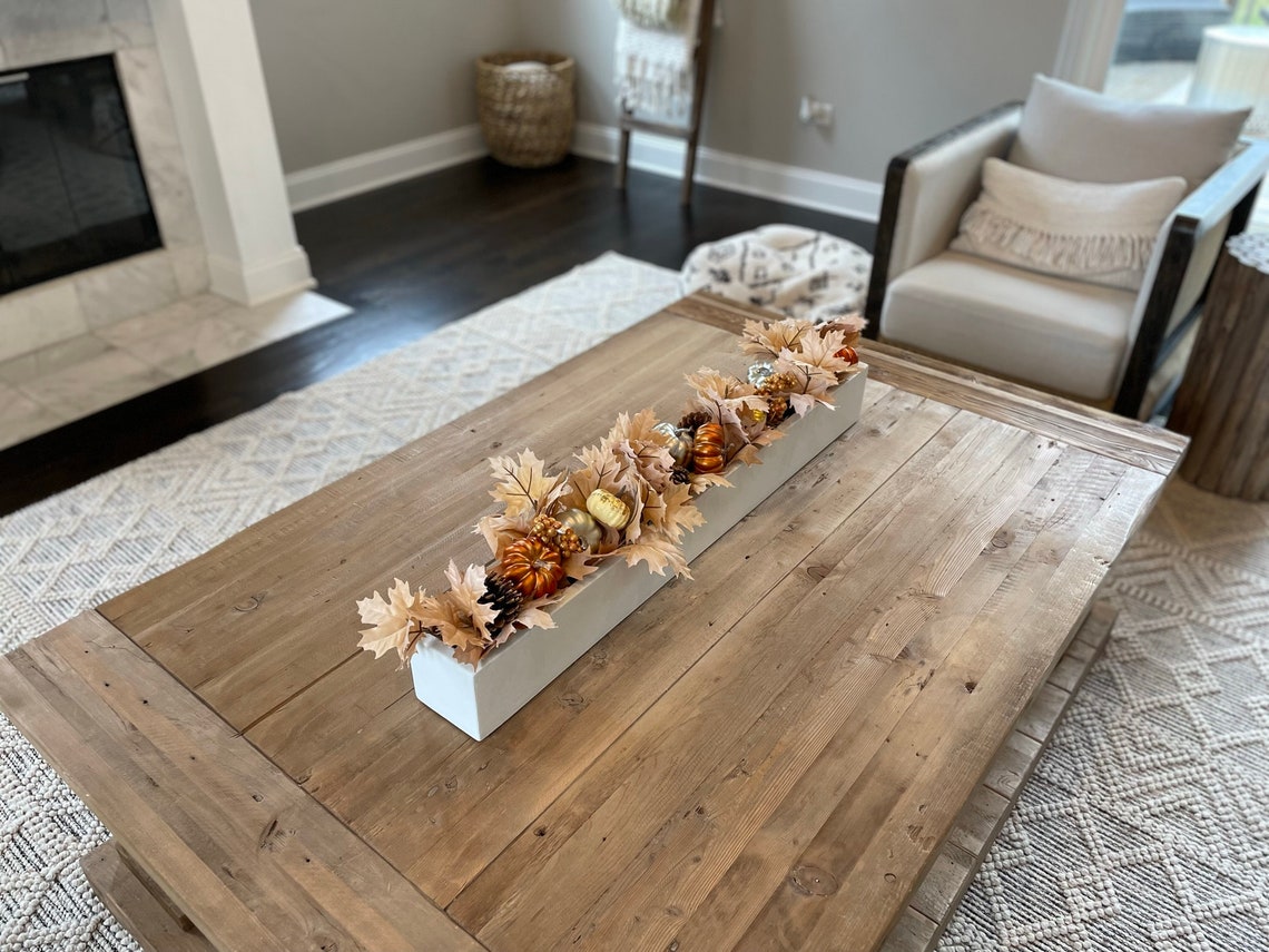 Trough Centerpiece Planter / Concrete / Dining Table Decor / - Etsy