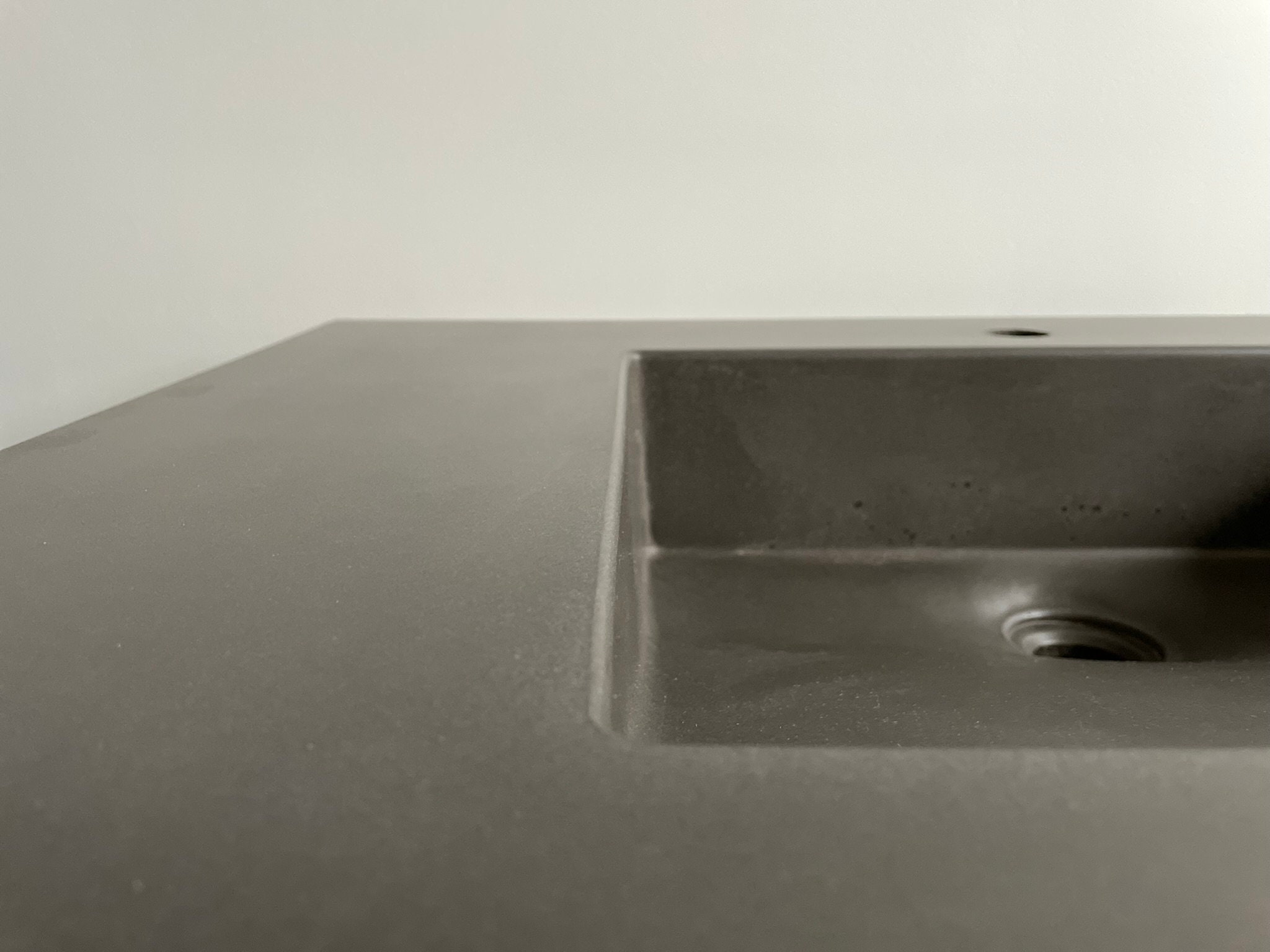 30” Concrete Vanity Top / Integrated Ramp Sink / Minimalist Modern Sink ...