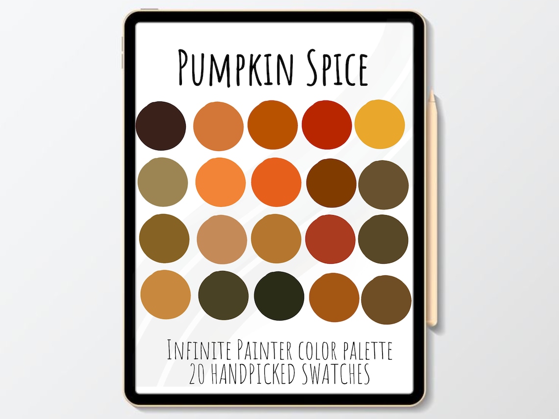Pumpkin Spice Infinite Palette, 20 Colors, Color Palette, Infinite ...