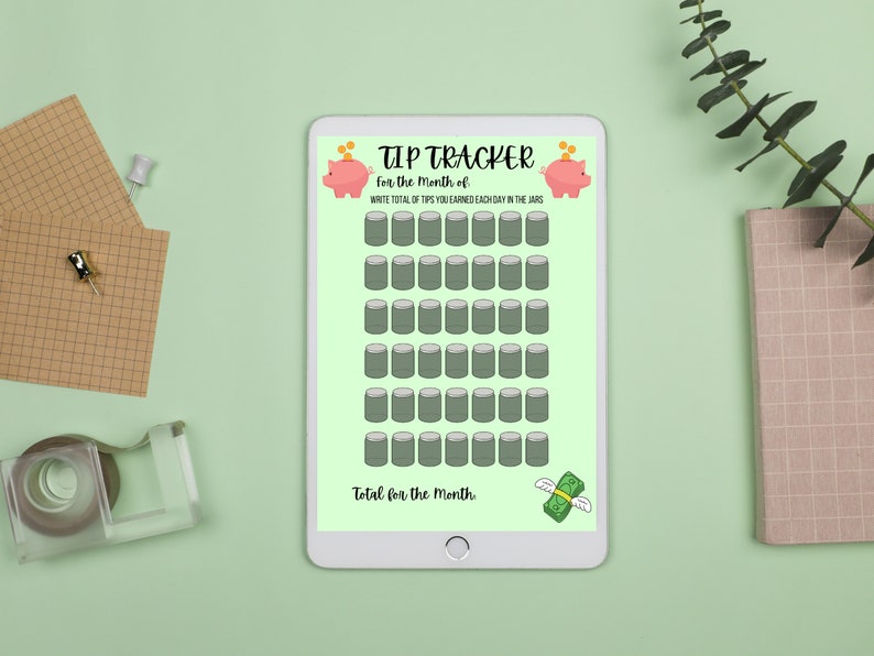 Tip Tracker Printable Server Tips Tracking Pdf Files For Etsy Uk