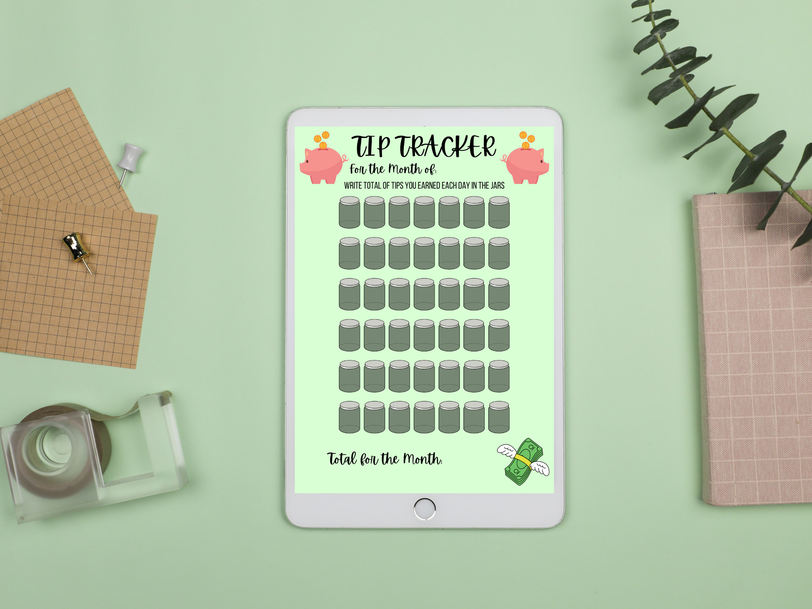 Tip Tracker Printable - Server Tips Tracking- Pdf Files for Servers - Etsy