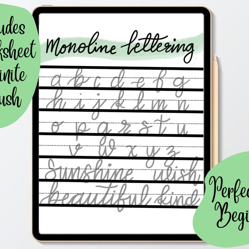 Monoline Practice Sheet - Etsy
