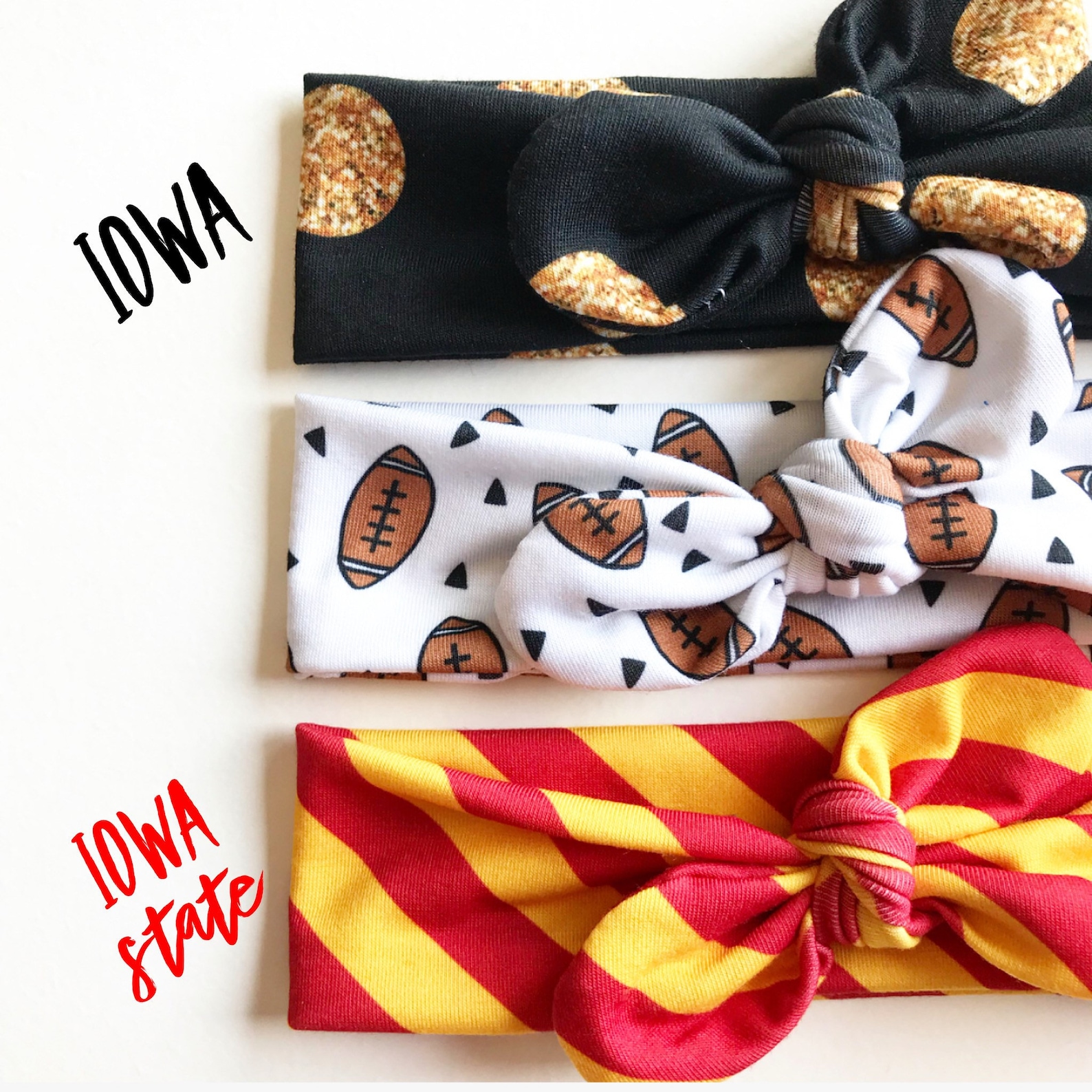 Iowa / Iowa State Football Top Knot Headband / Adjustable | Etsy