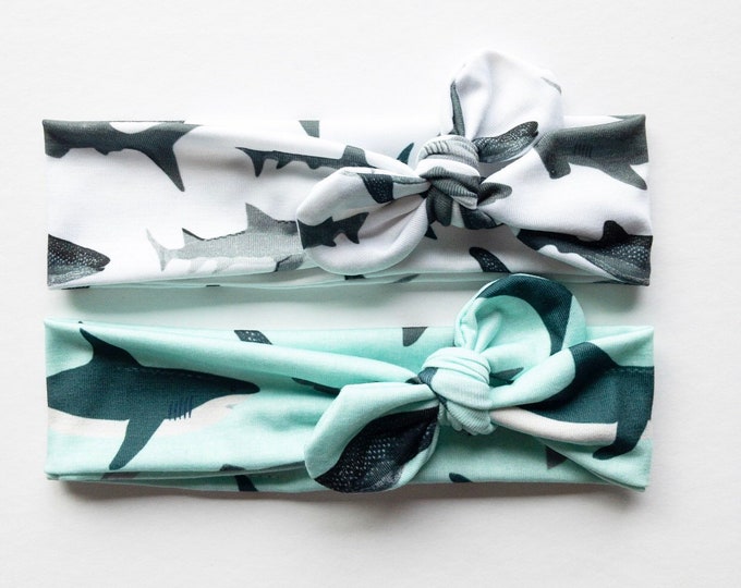 Shark · Top Knot Headband / Adjustable Headband / Head Wrap / Infant ...