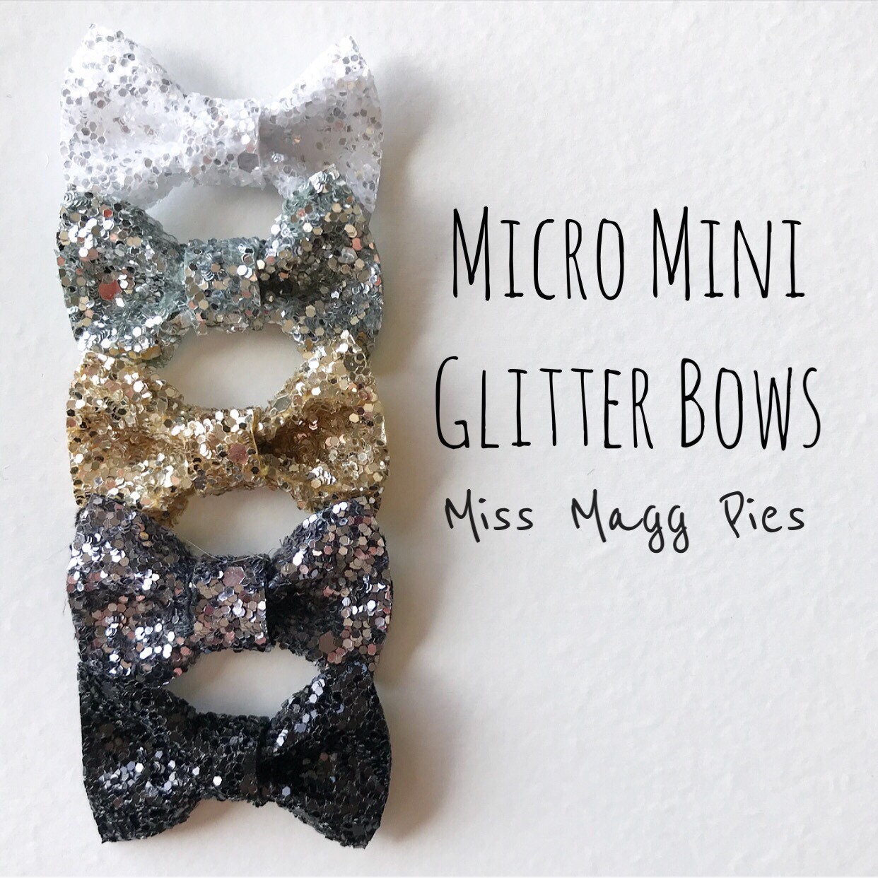 Micro Mini Glitter Hair Bows / Baby Headband / Toddler Girl - Etsy