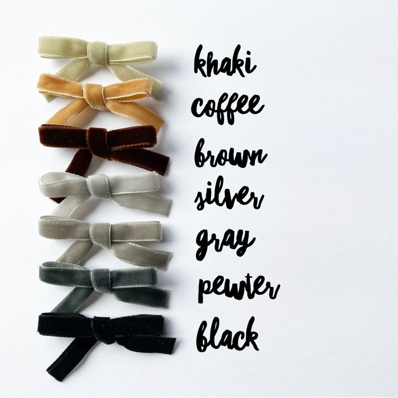 Velvet Hair Bow / Simple Hair Bow / Ribbon Bow / Girl's | Etsy