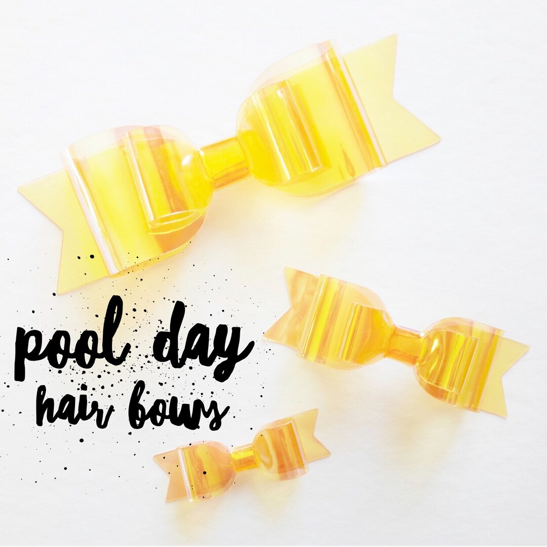 Yellow Pool Bows · Waterproof Swimming Bows/ Baby Hair Bow/ Toddler ...
