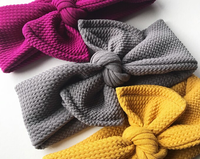 Textured Knit Top Knot Headband / Adjustable Headband / Head - Etsy