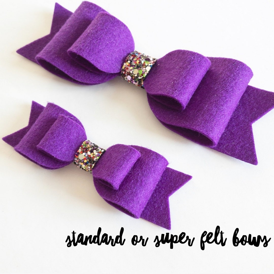 Violet · Standard OR Super Felt Hair Bow // Double Loop Bows // Baby ...