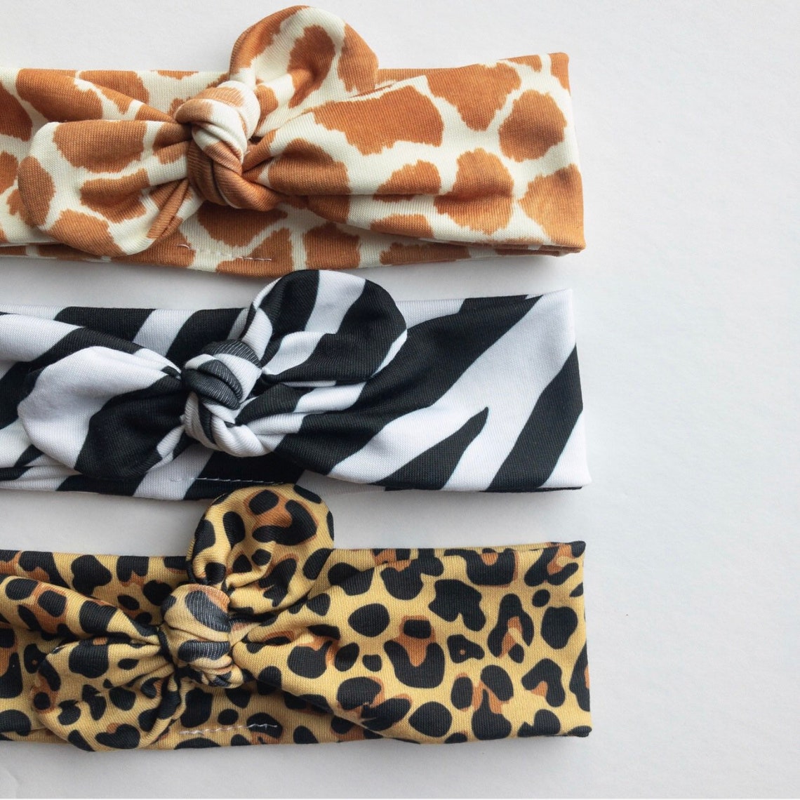 Giraffe Zebra and Cheetah Print Top Knot Headbands / - Etsy
