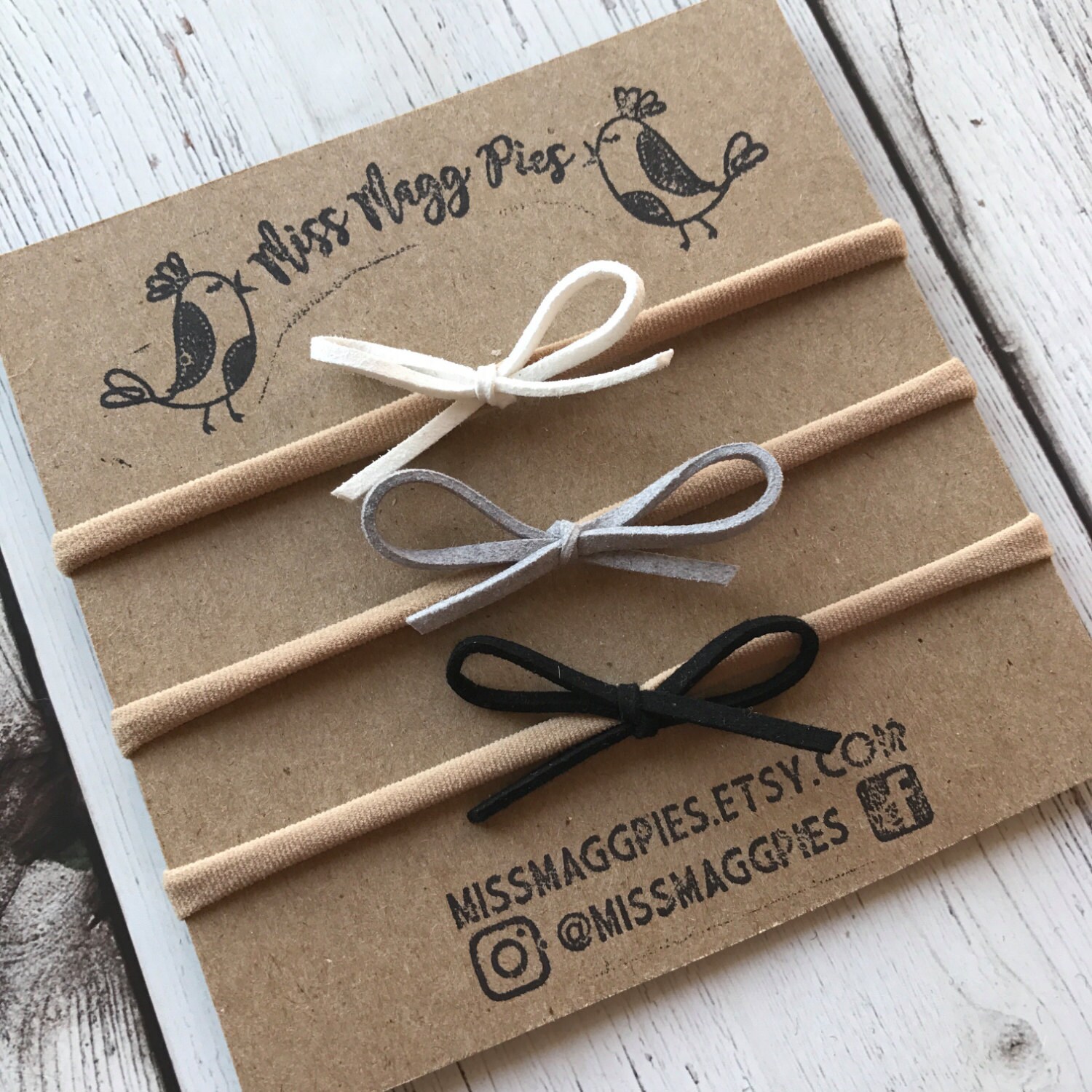 Monochrome Suede Bows Danity Hair Bows / Baby Headband / One - Etsy